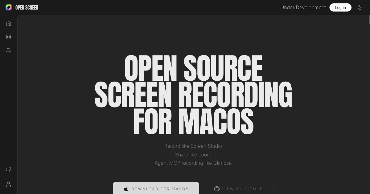 Open Screen — Free Open Source Screen Recorder for macOS